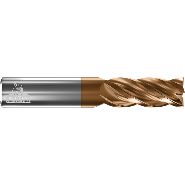 Gorilla End Mills High Performance GMX-35 Coated Square End, Ferrous