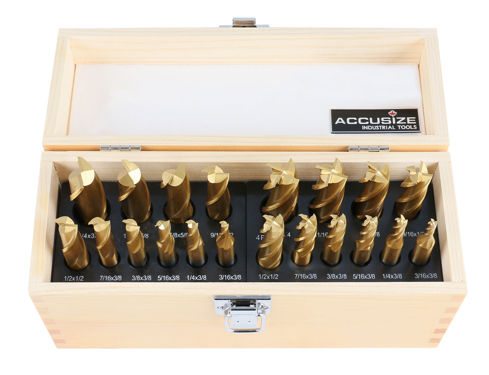 Accusize, 20pc Tin Coated End Mill Sets