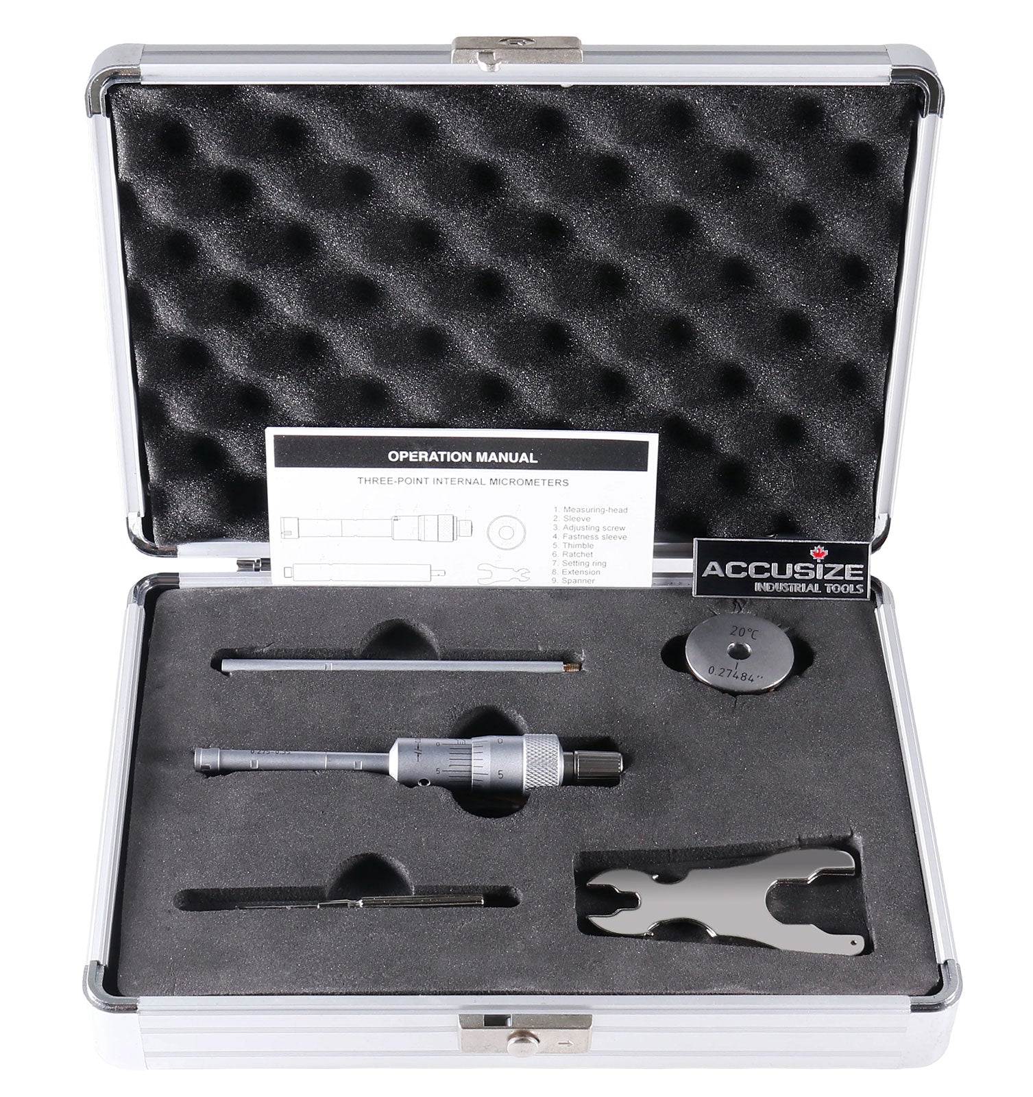 Three -Point Internal Micrometers, Ratchet Stop