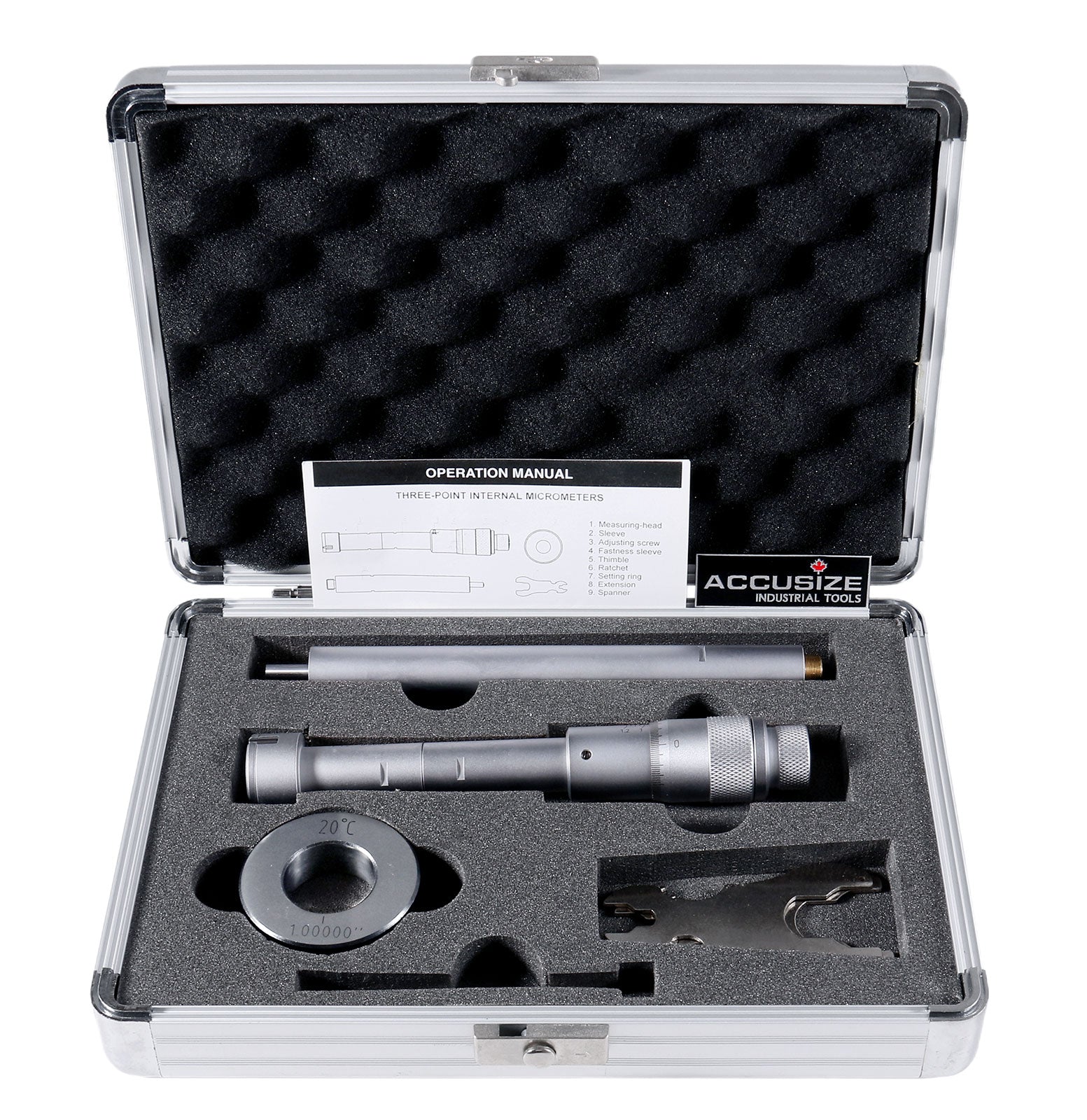 Three -Point Internal Micrometers, Ratchet Stop