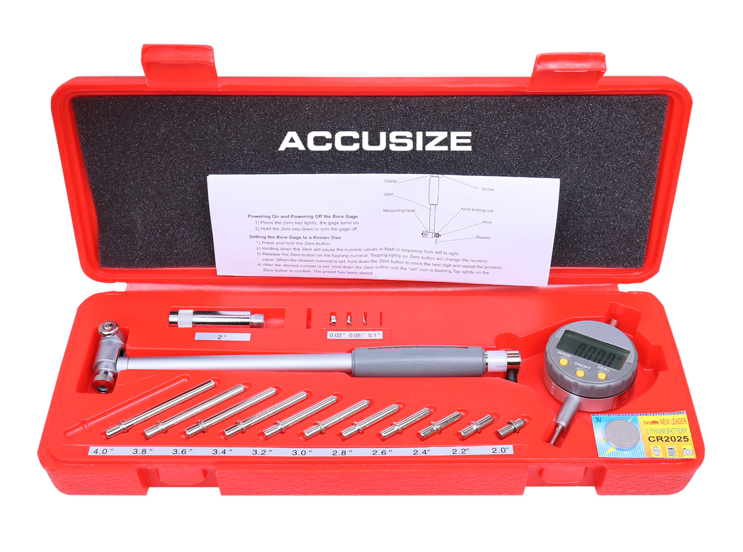 EE20-5274, 2-6" x 0.0005" Electronic Digital Bore Gage