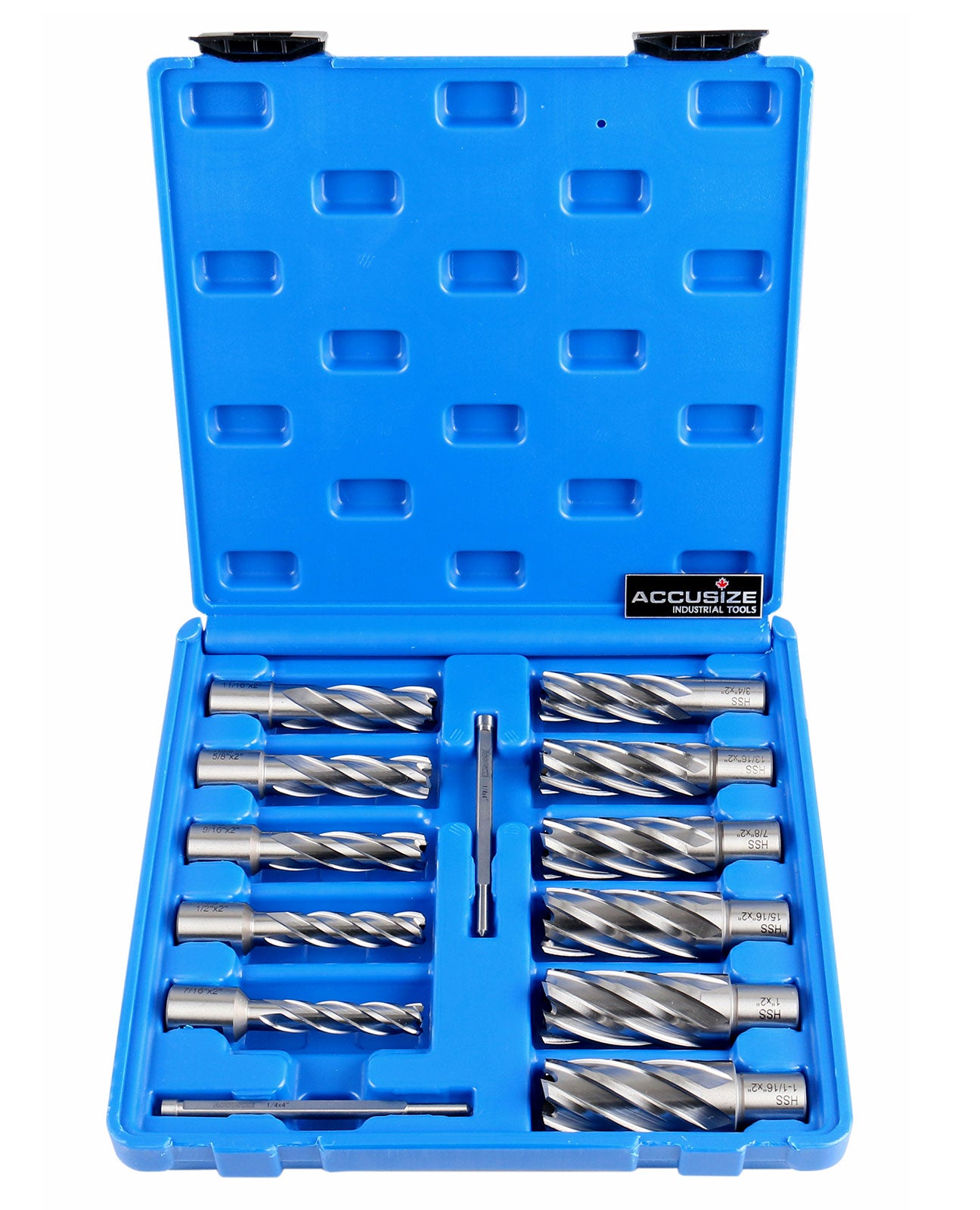 2" Depth Cutter 8pcs HSS Annular Cutters Set, Accusize Industrial Tools