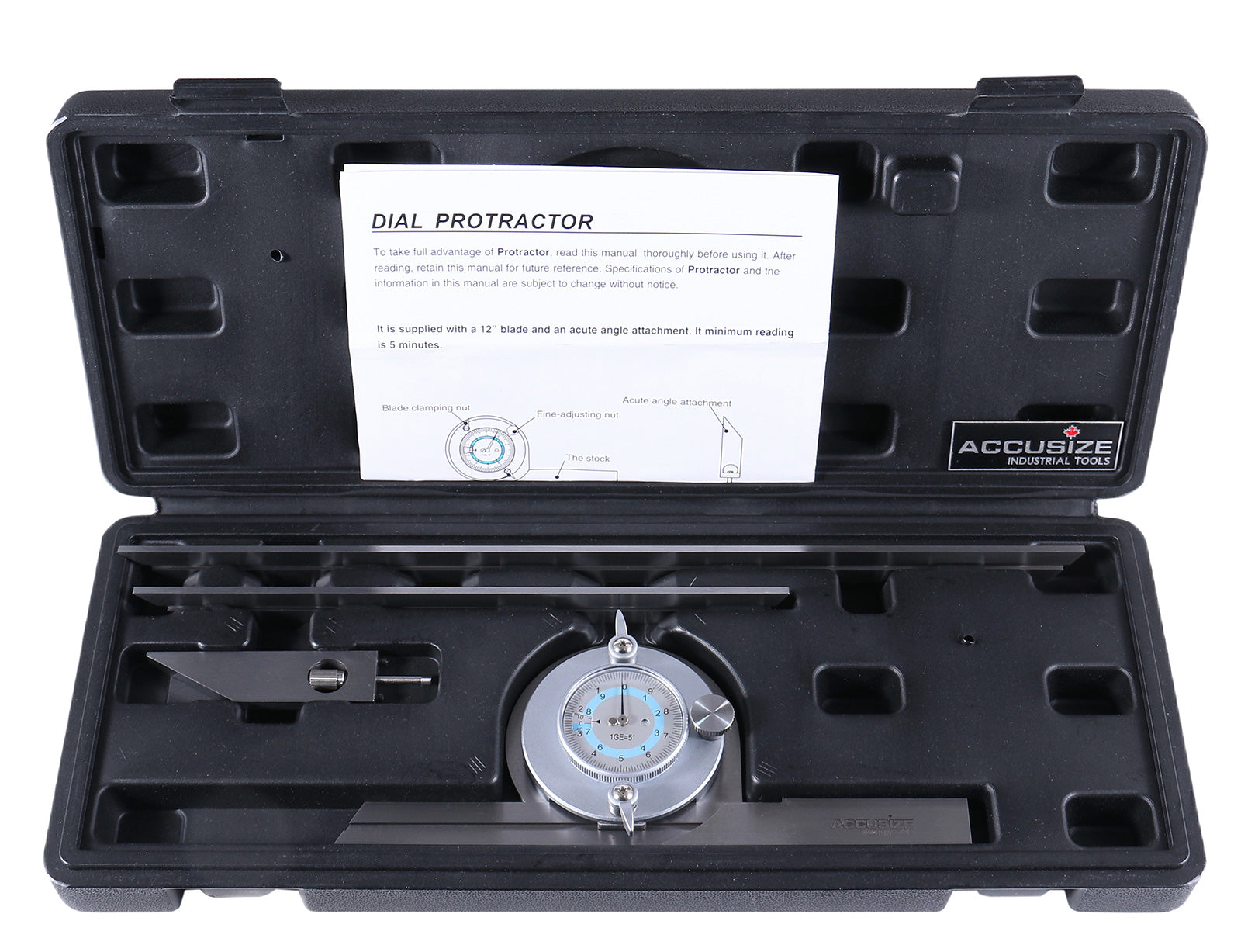 S855-3012, 4 x 90 Degree Dial Reading Bevel Protractors