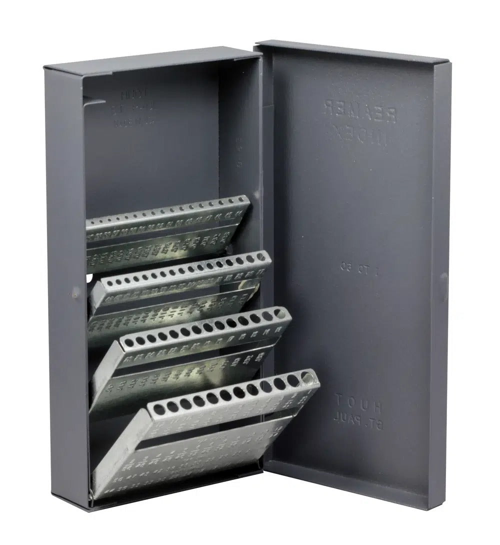 HUOT Steel Box 1/16" to 1/2" by 64ths Reamers Cutting Tool Index, Frac