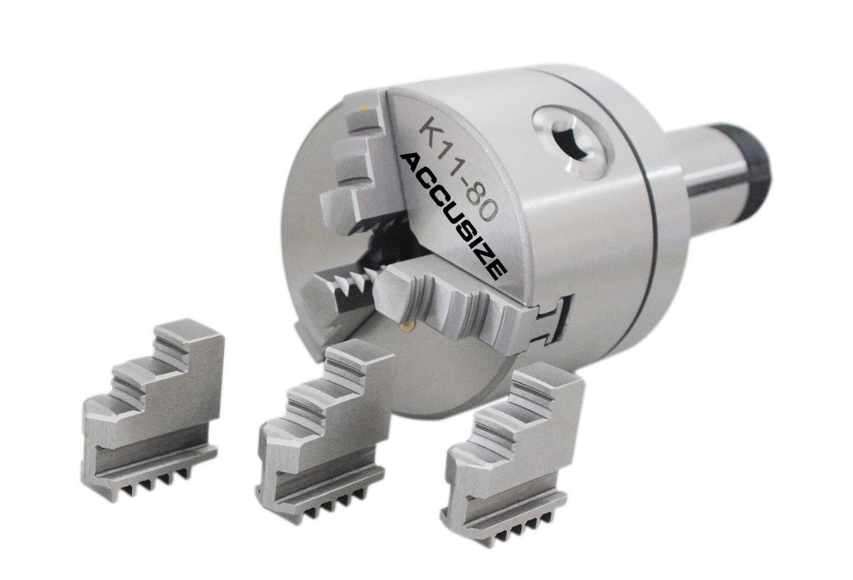 5C Lathe Chucks 3-Jaw Self-Centering Scroll, Quick Change Lathe Chuck