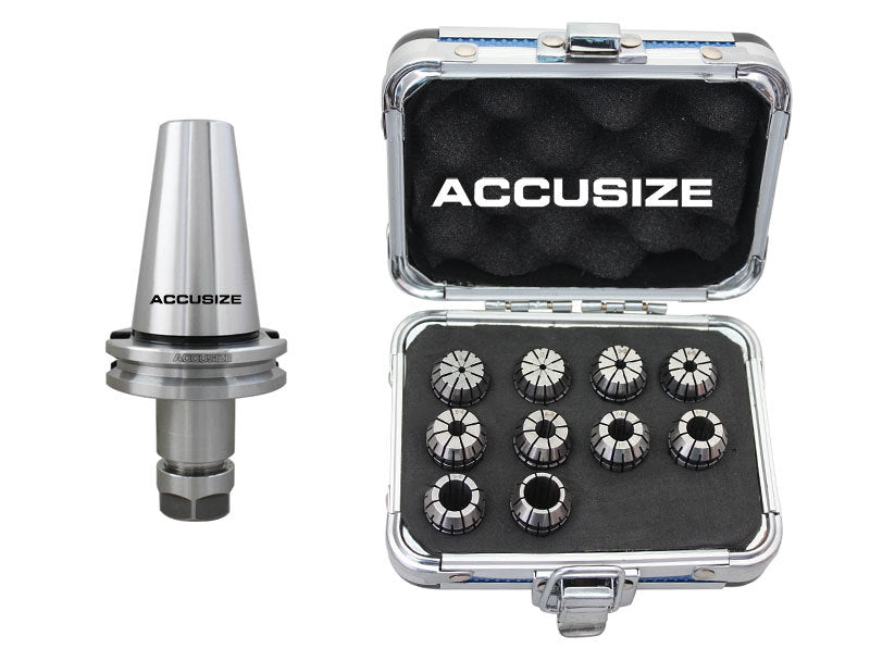 CAT40-ER16 2.76" Collet Chuck & ER16 10ps/set Metric Collet Set, Range