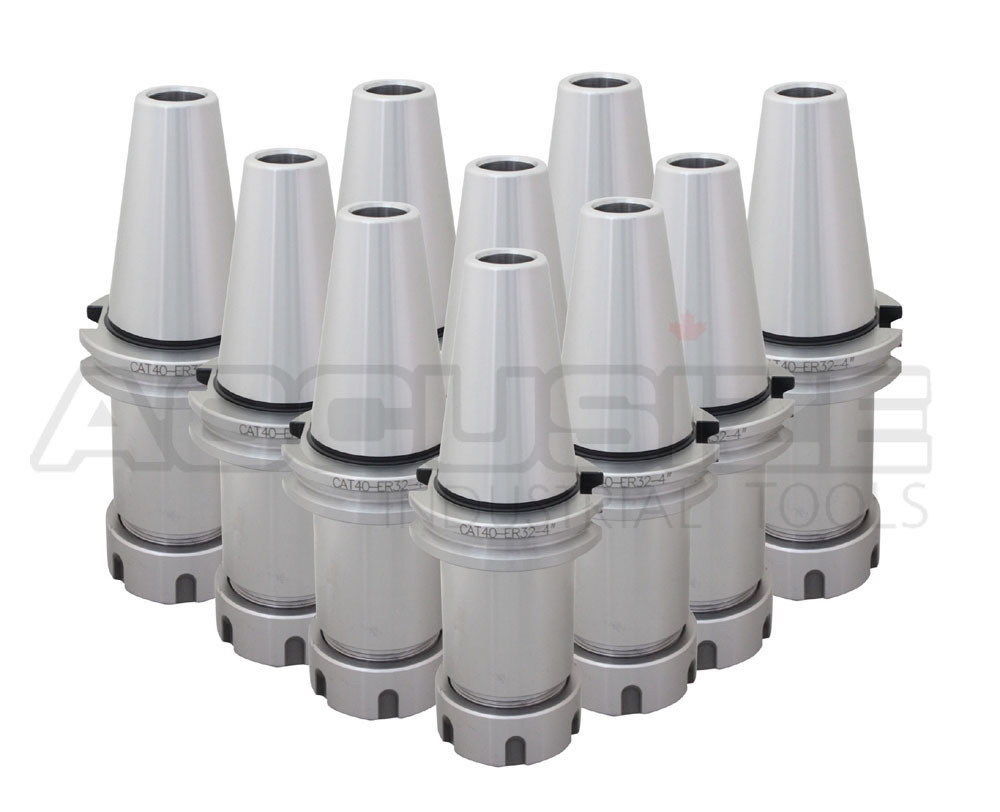 1601-0020x10, 10 Pcs CAT40-ER32 Chucks, V-Flange Collet Chuck w/ 4" Ga