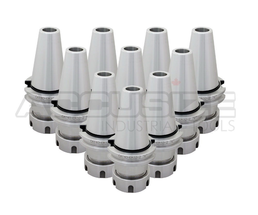 1601-0005x10, 10 Pcs CAT40-ER16 V-Flange Collet Chucks, Projection Len