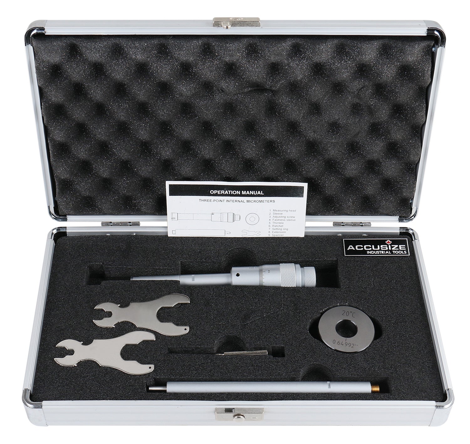 Three -Point Internal Micrometers, Ratchet Stop
