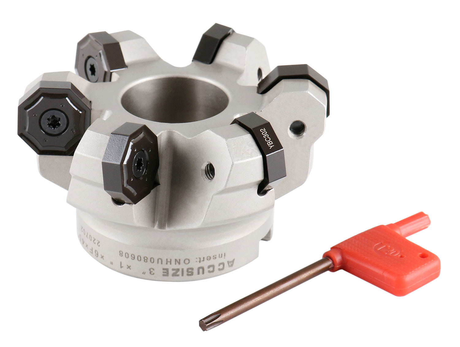 45 Degree Indexable Face Mill with ONHU08T508 Inserts, OCTAGONAL Doubl