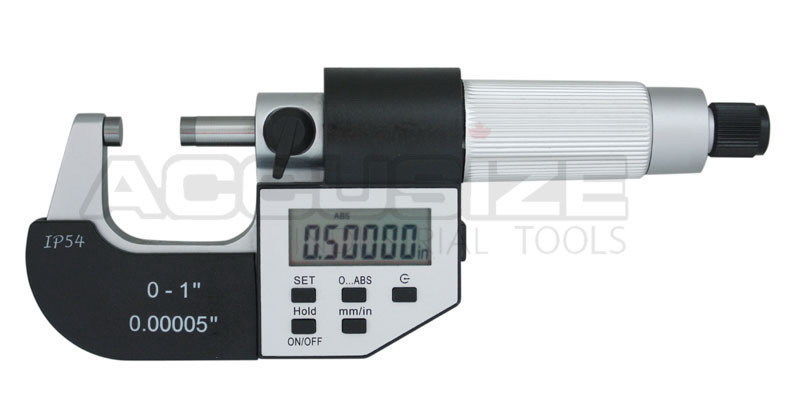 5-Key Electronic Digital Outside Micrometers, IP54, Ratchet Friction T
