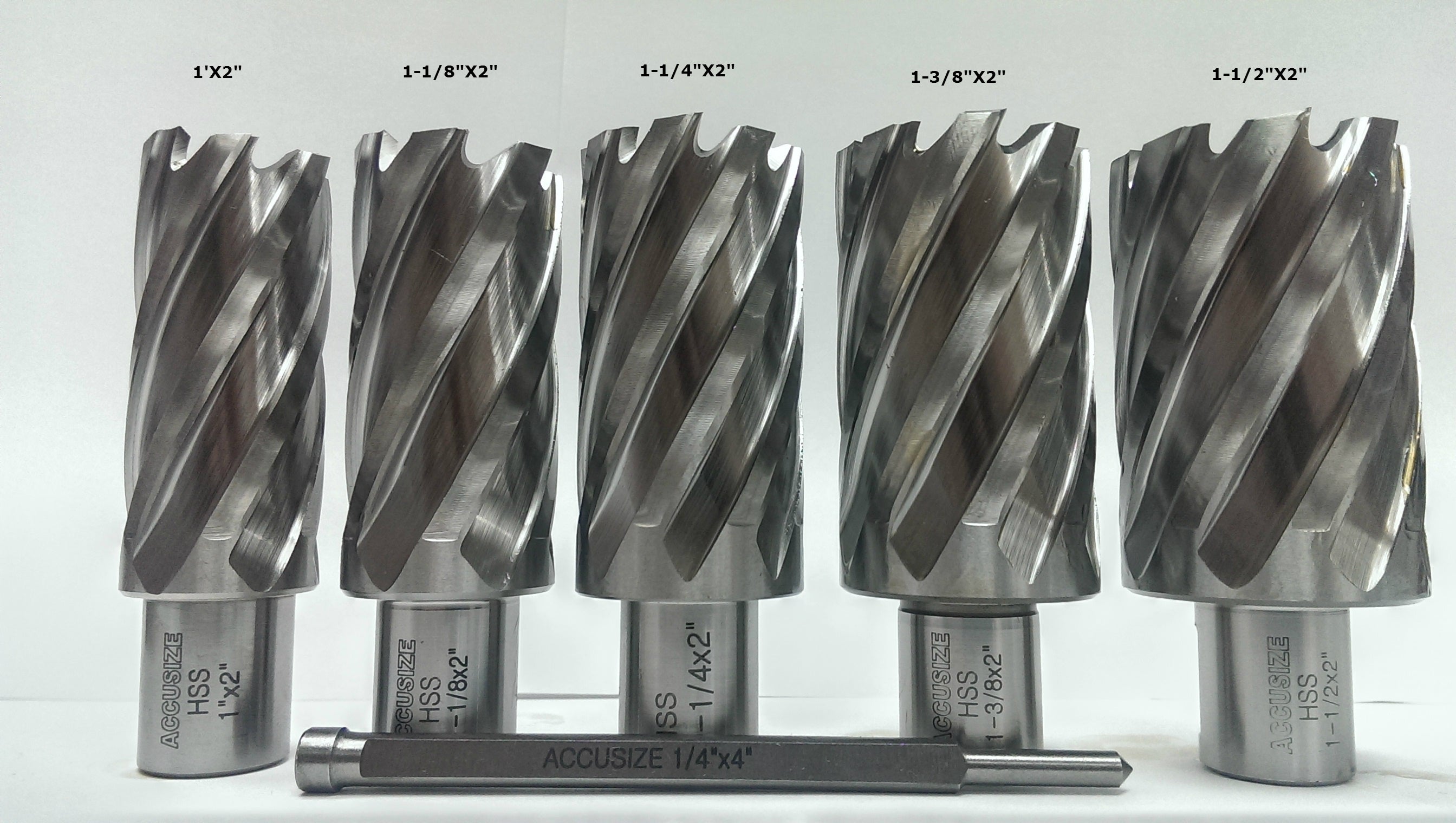 1" Depth Cutter 8pcs HSS Annular Cutters Set, Accusize Industrial Tools