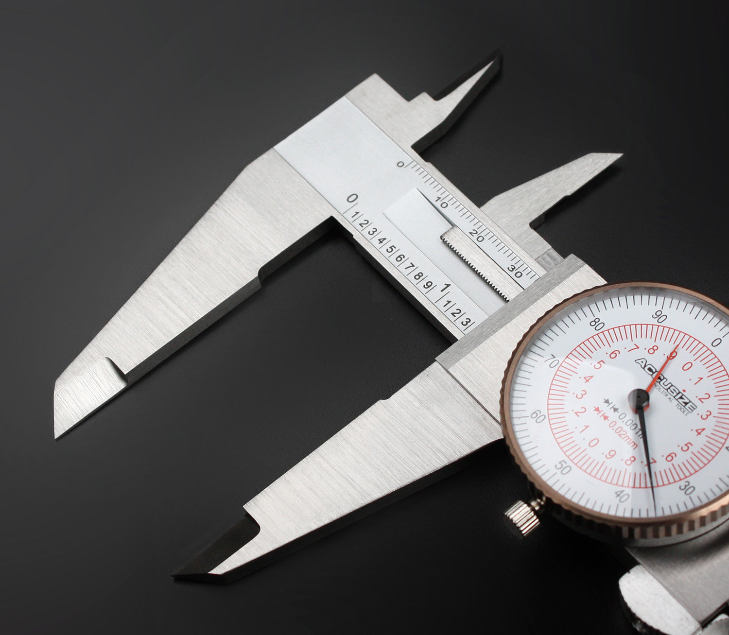 Dual Needle Precision Inch/Metric Dial Caliper, Stainless Steel