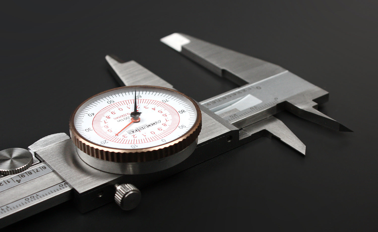 Dual Needle Precision Inch/Metric Dial Caliper, Stainless Steel